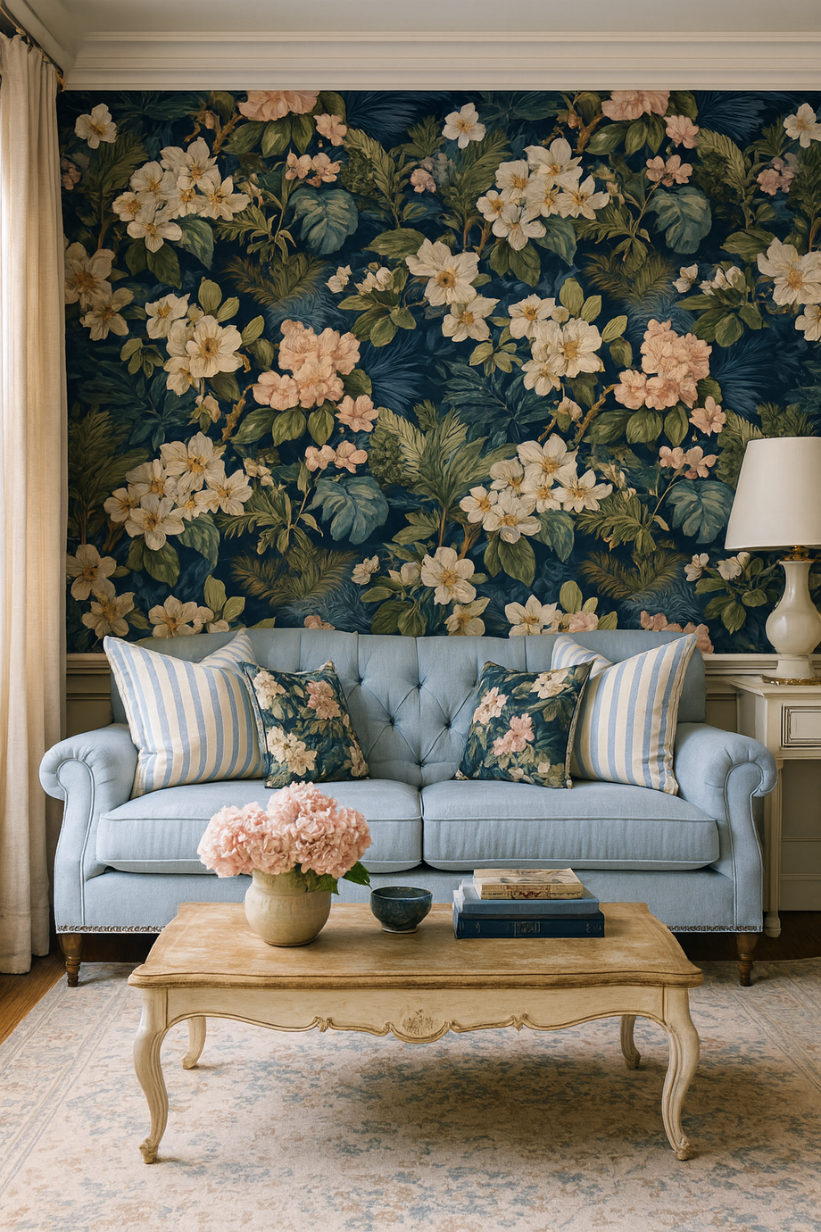 Midnight Bloom Wallpaper – Canvas & Ivy