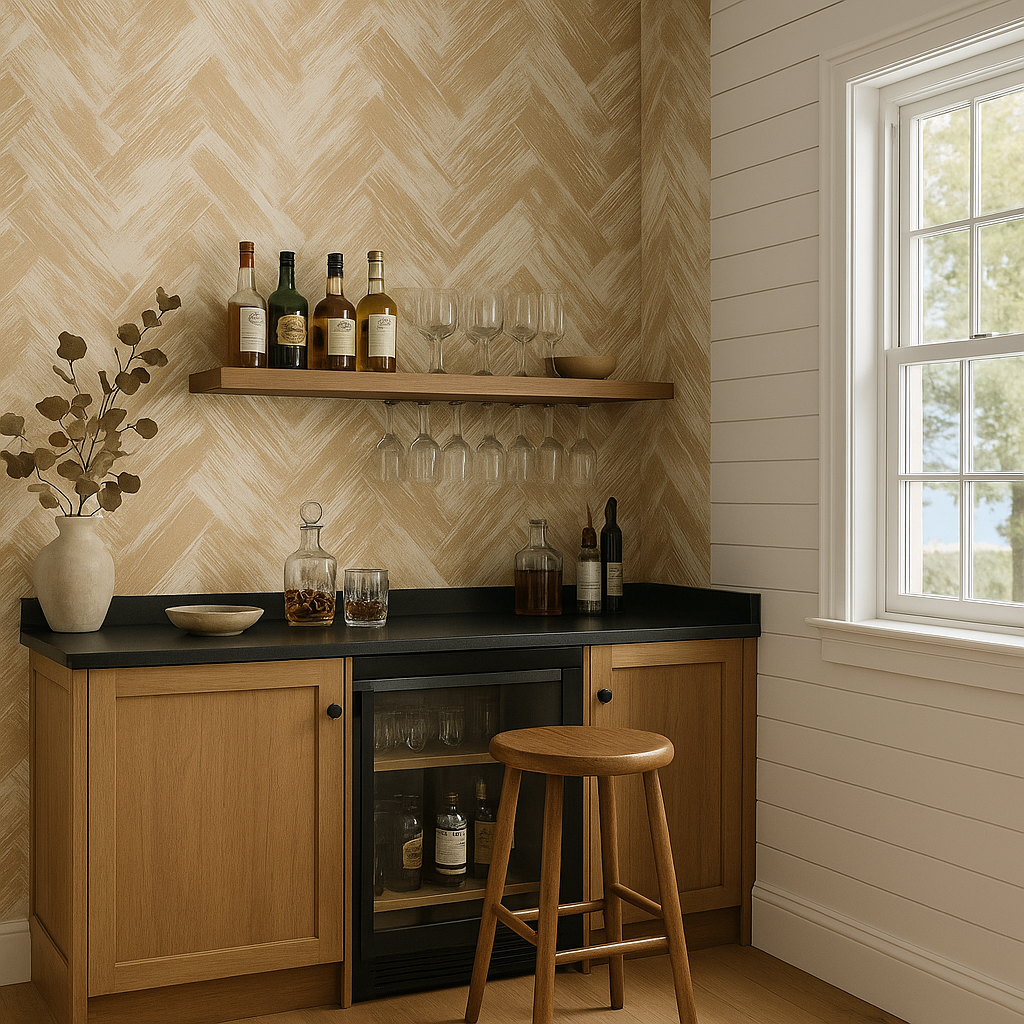Bone Dust Chevron Wallpaper – Canvas & Ivy