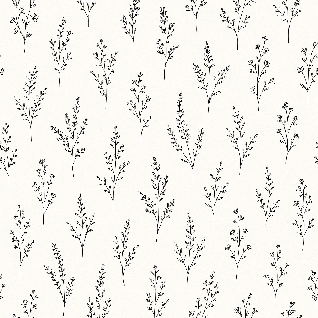 Botanical Linework Wallpaper – Canvas & Ivy