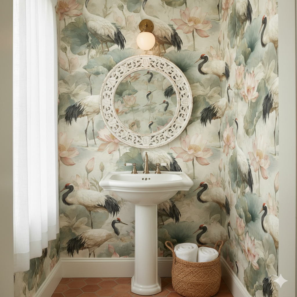 Lotus Crown Wallpaper – Canvas & Ivy