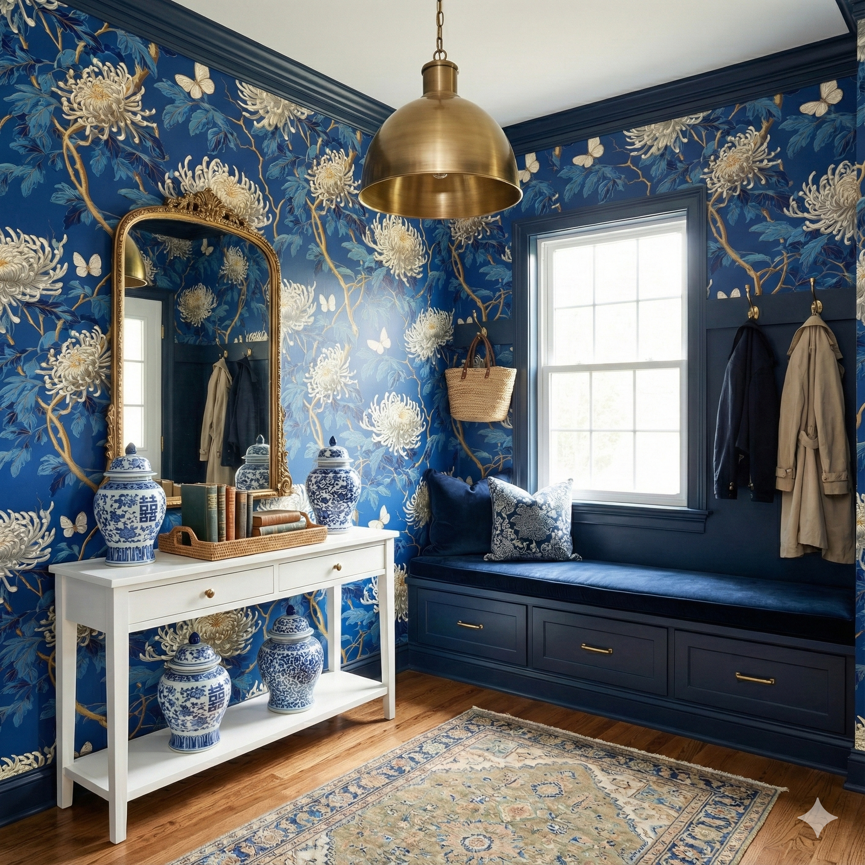 Blue Parliament Wallpaper – Canvas & Ivy