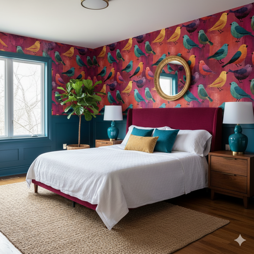Solano Aviary Wallpaper – Canvas & Ivy