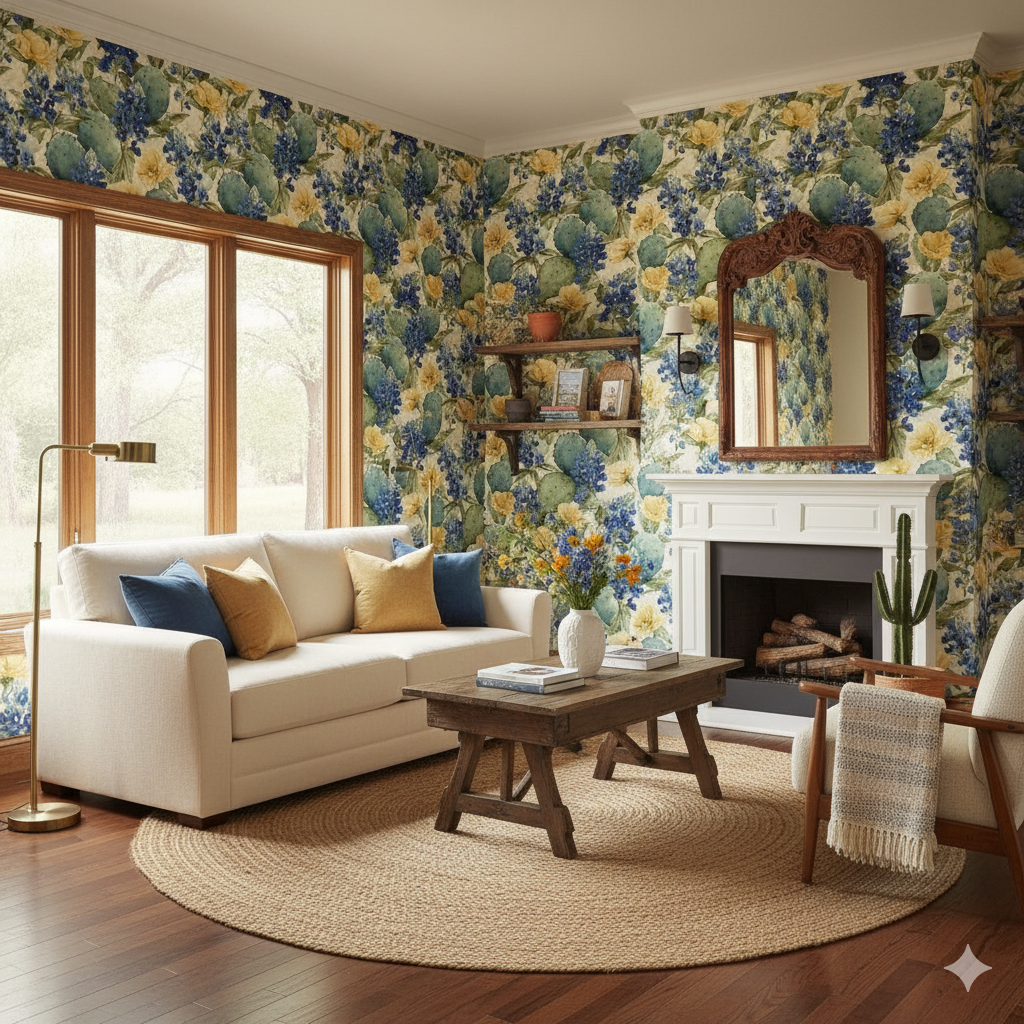Bluebonnet Mesa Wallpaper – Canvas & Ivy