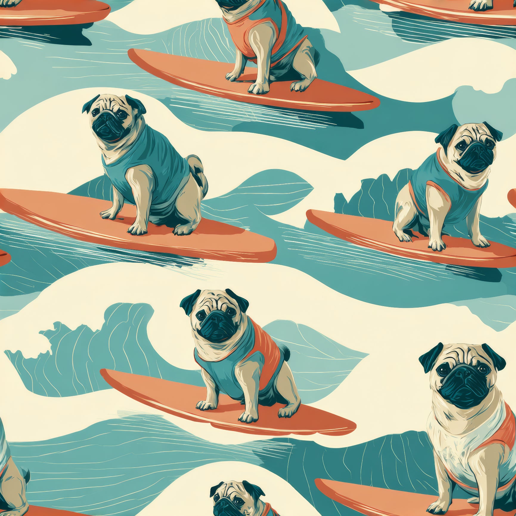 Pugbreaker Surf Club Wallpaper – Canvas & Ivy
