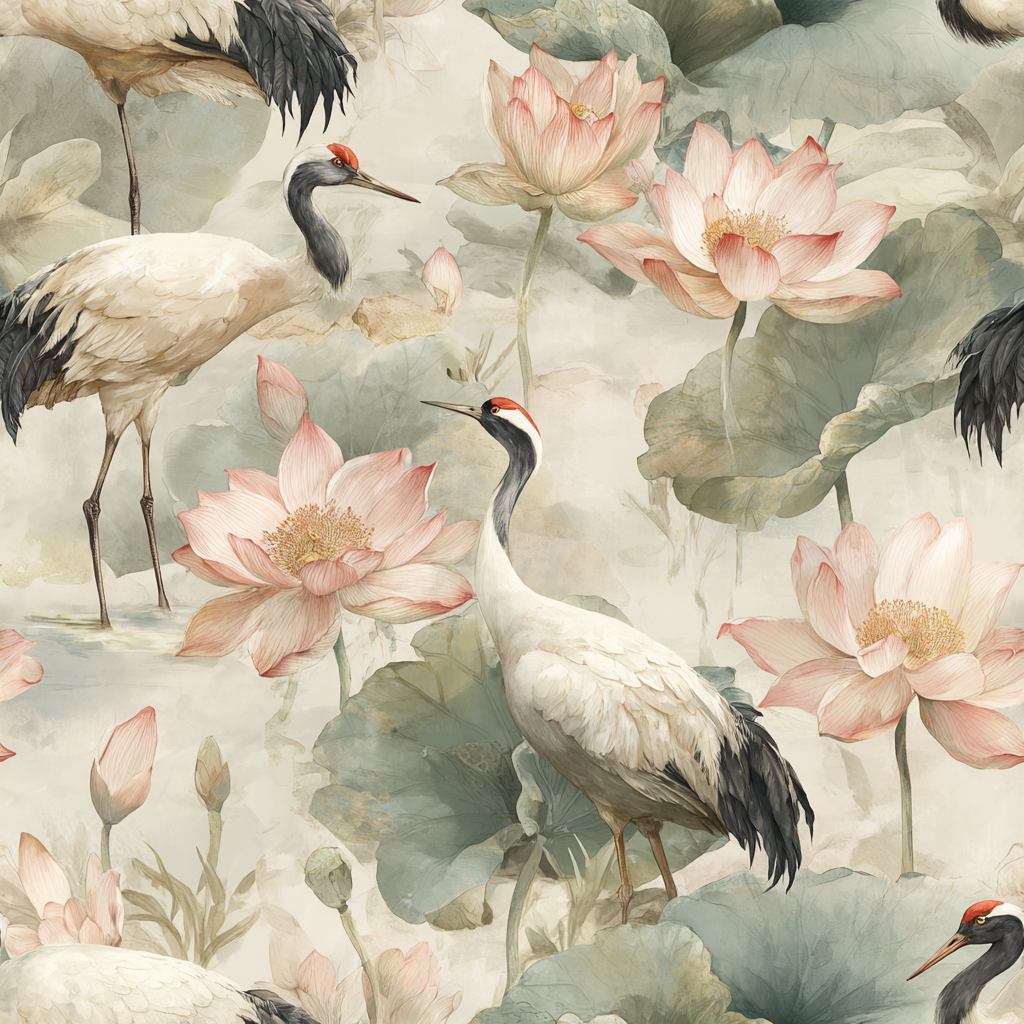Lotus Crown Wallpaper – Canvas & Ivy