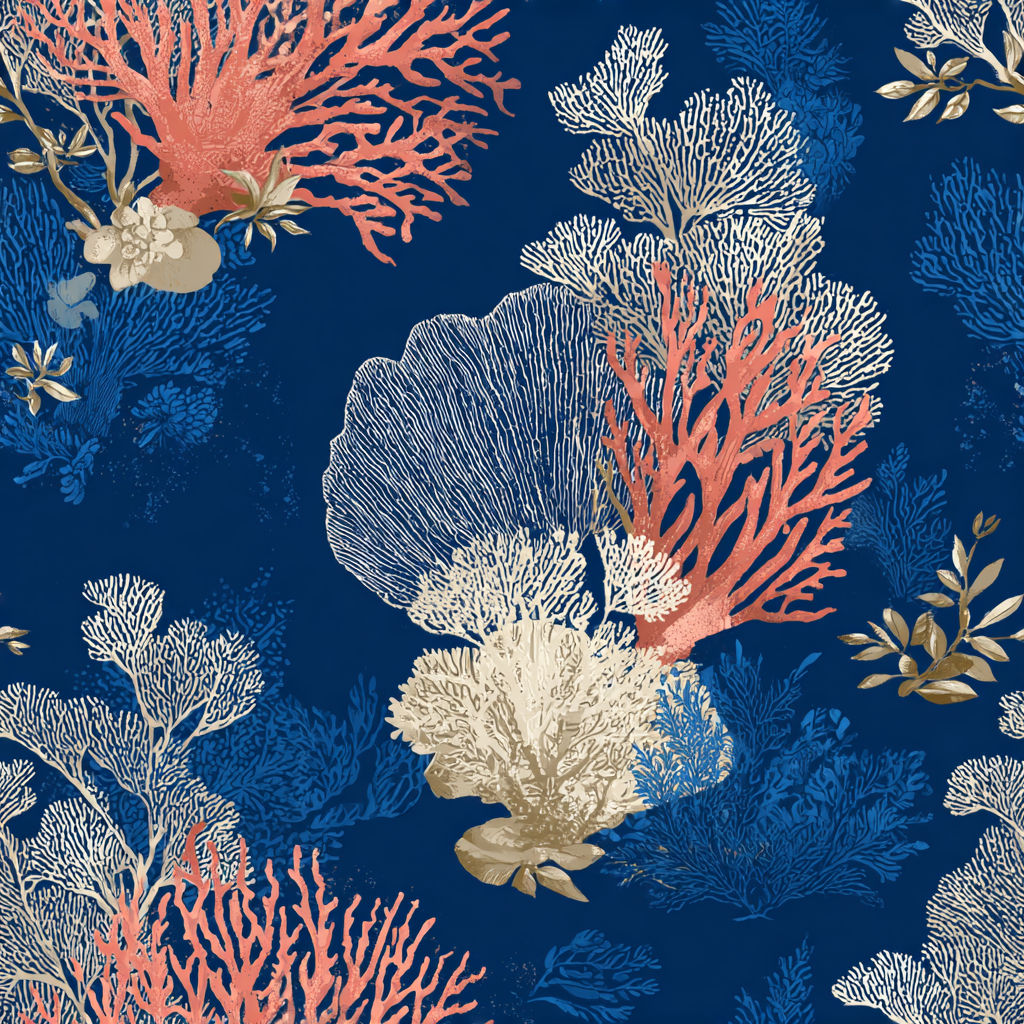 Coral Tide Wallpaper – Canvas & Ivy