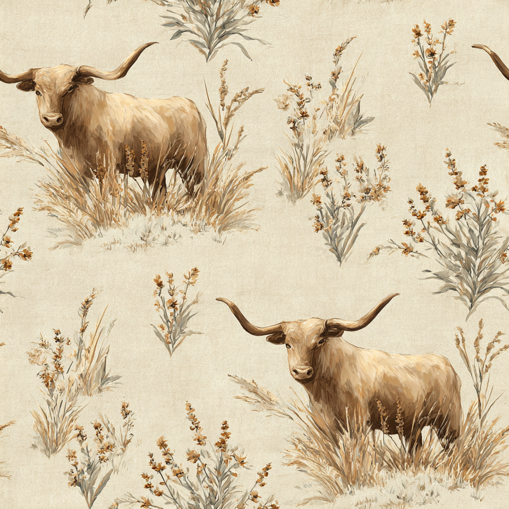 High Plains Longhorn Wallpaper – Canvas & Ivy
