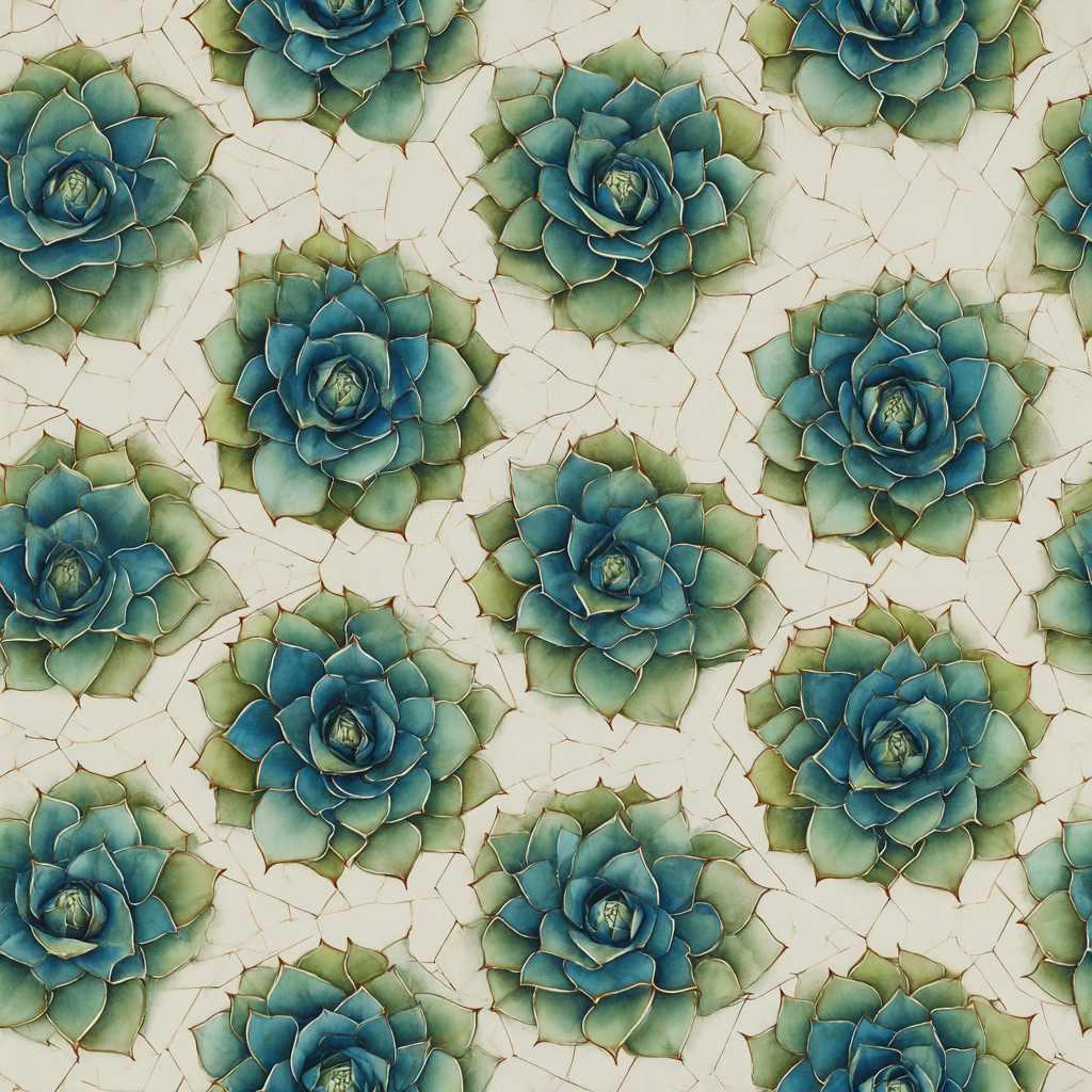 Succulent Geometry Wallpaper – Canvas & Ivy