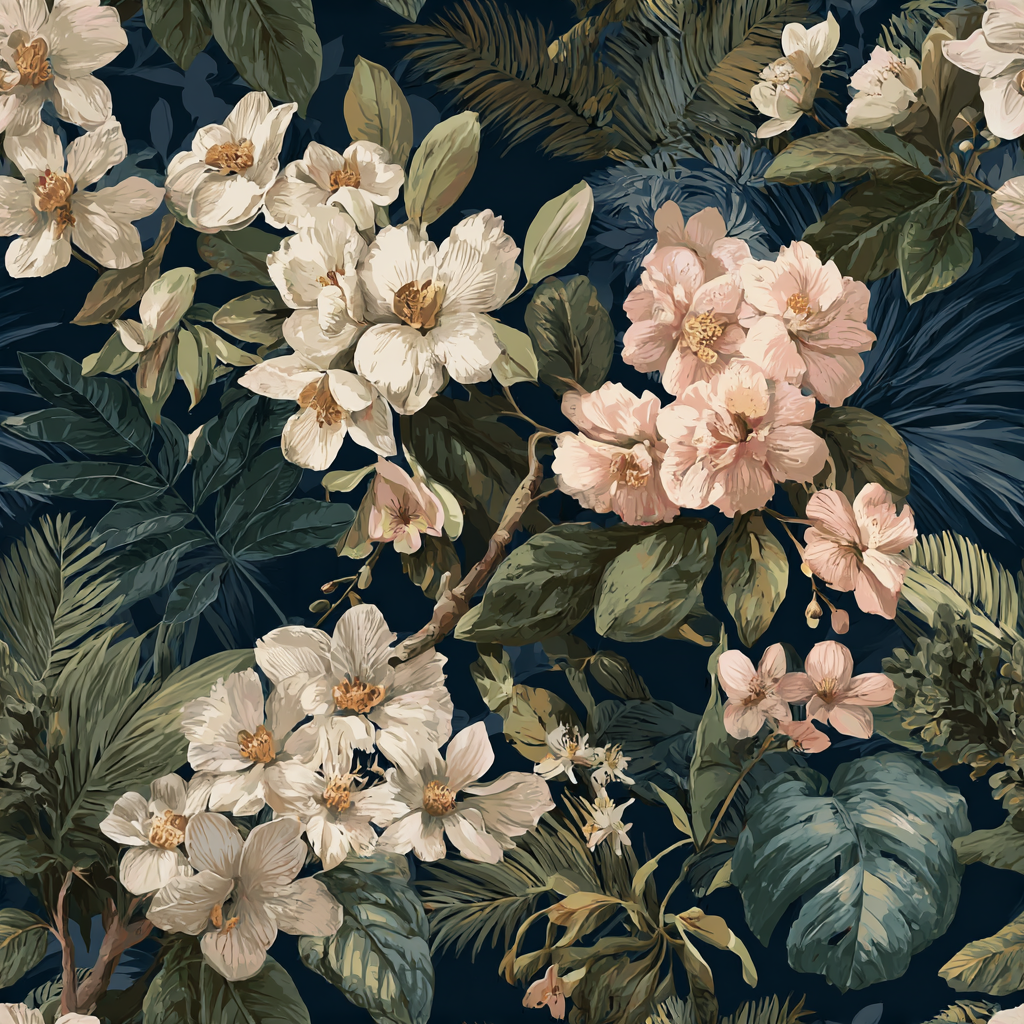 Midnight Bloom Wallpaper – Canvas & Ivy