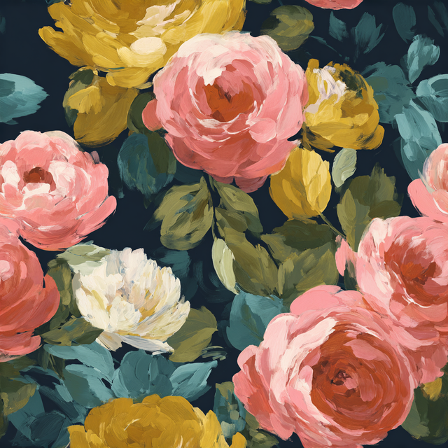Coral Bloomscape Wallpaper – Canvas & Ivy